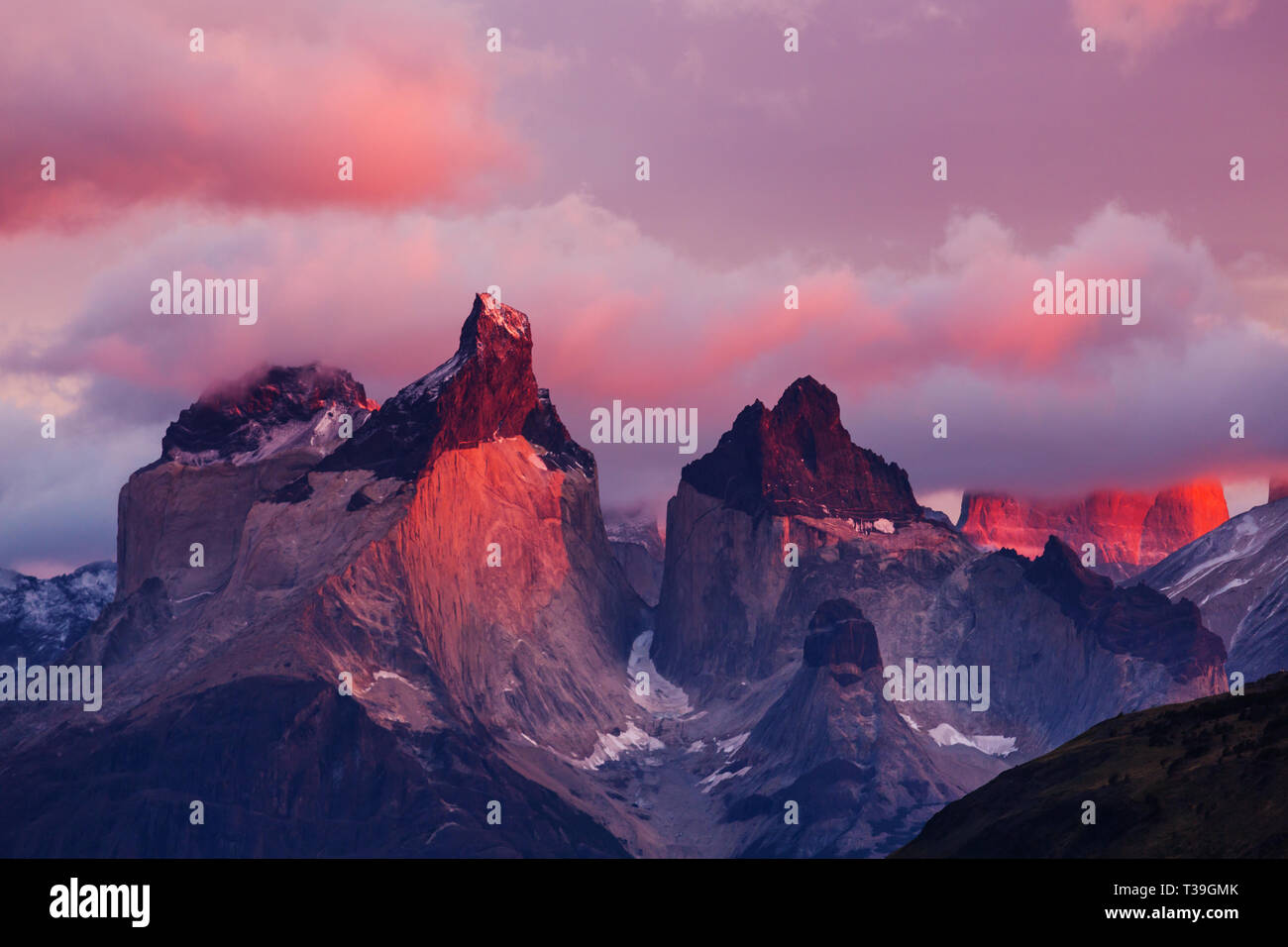 Beautiful mountain landscapes in Torres Del Paine National Park, Chile ...