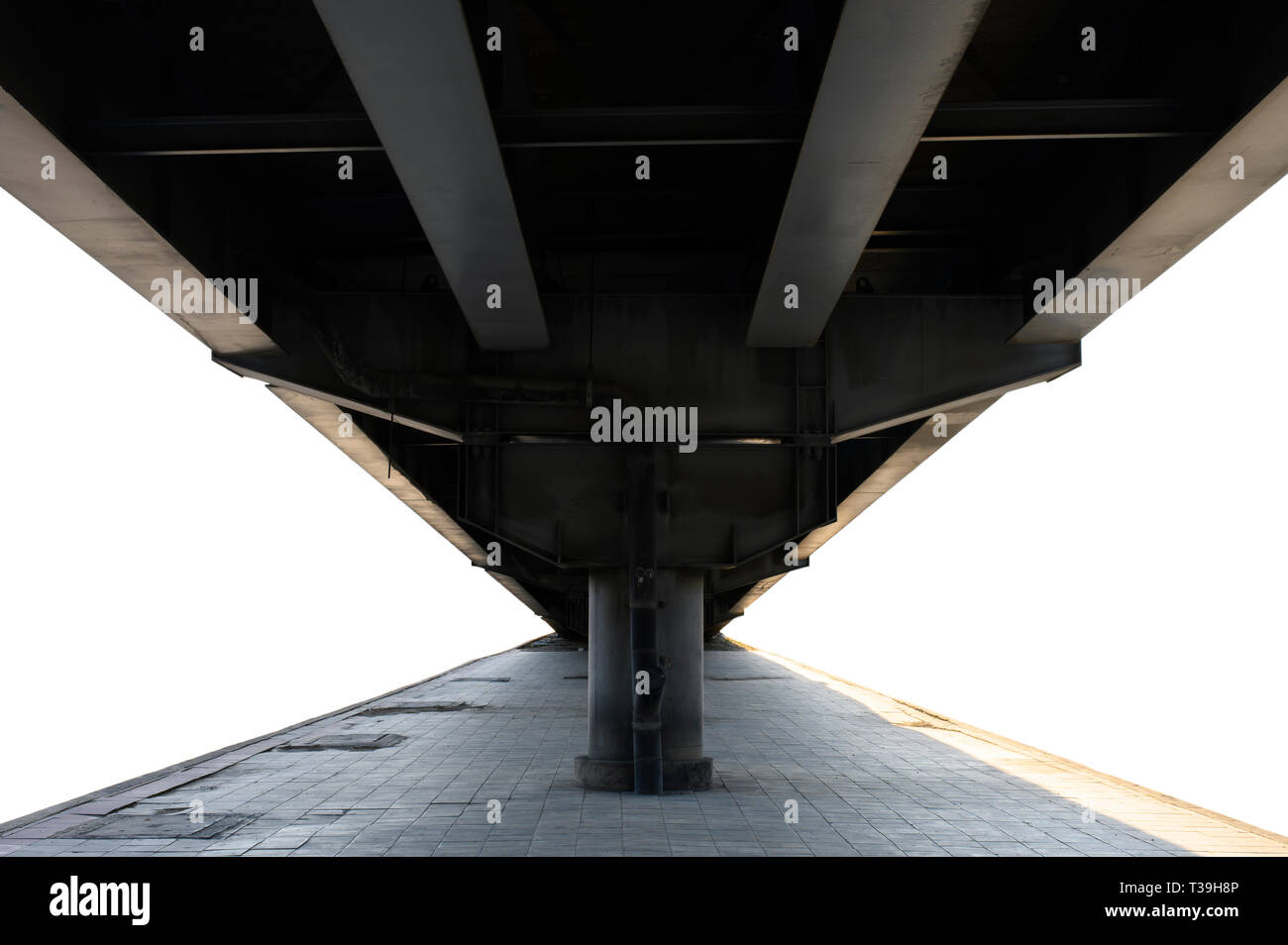 Under steel bridge on white background Stock Photo - Alamy
