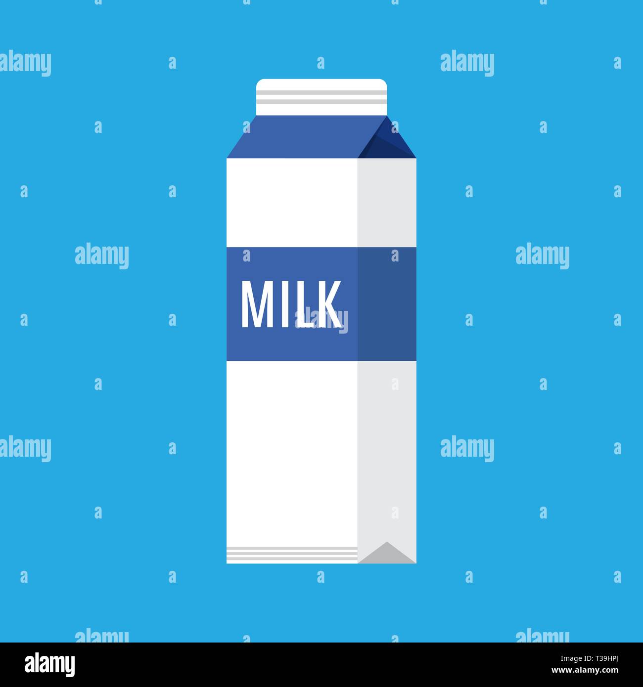 paper packet with milk isolated on white. vector illustration in flat ...