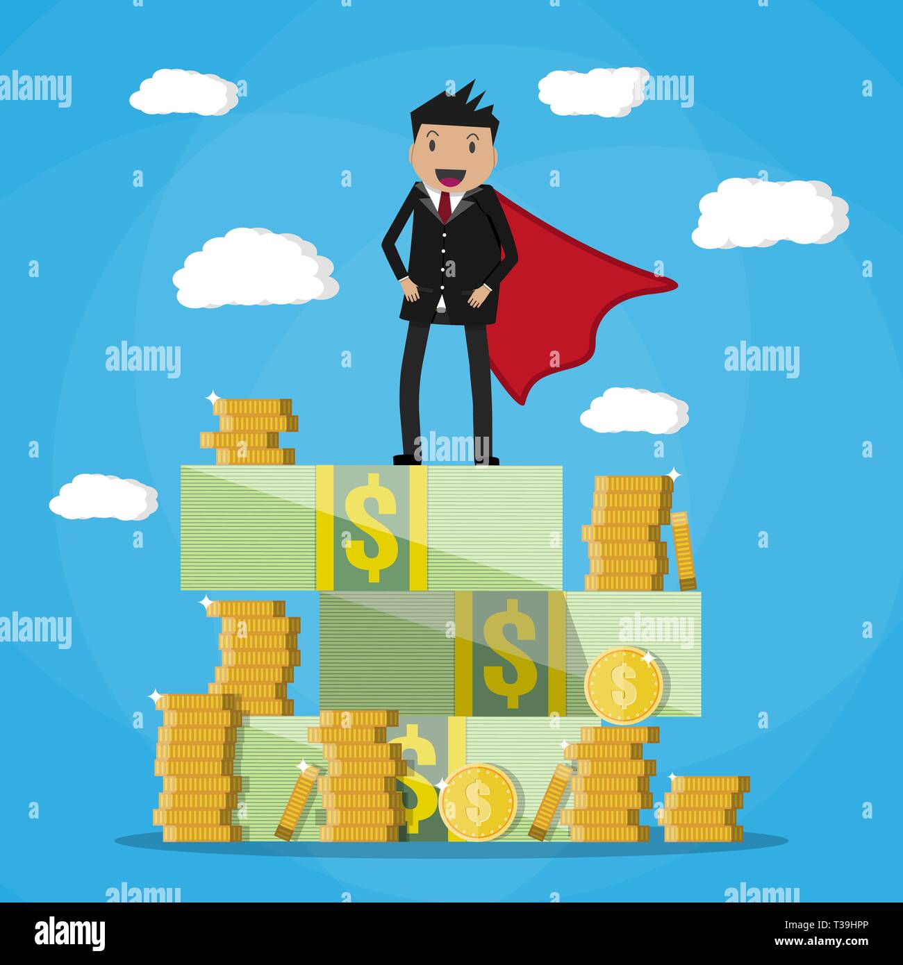 Cartoon illustration huge stack paper hi-res stock photography and ...