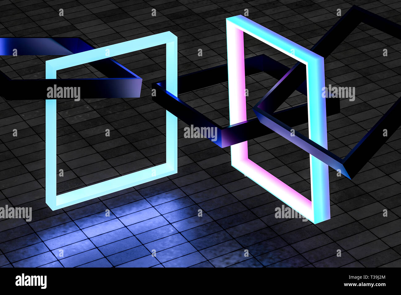3d rendering, creative frames with sense of science and technology ...