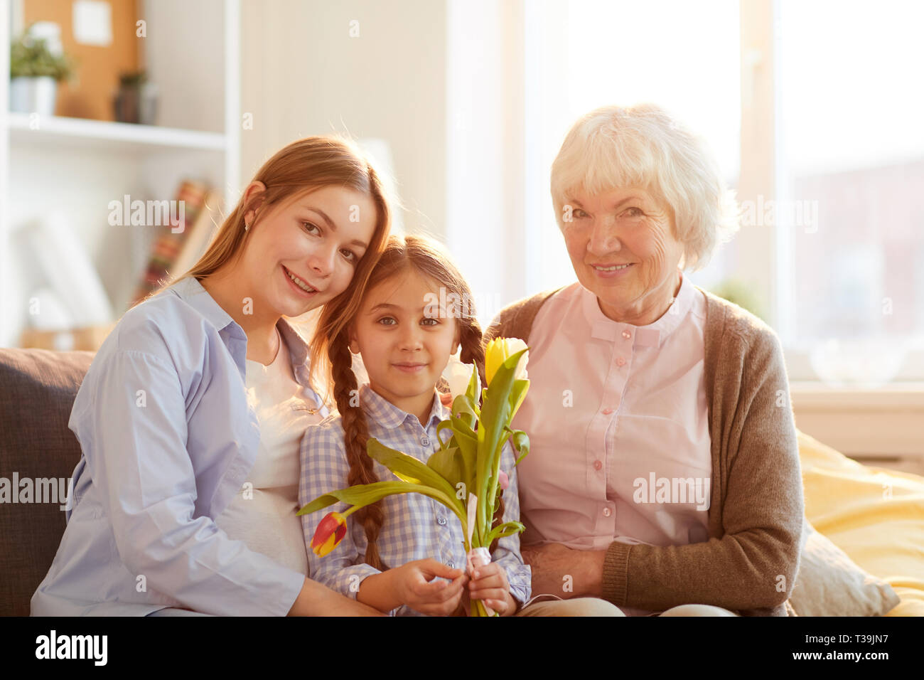 Women in Family Posing Stock Photo - Alamy