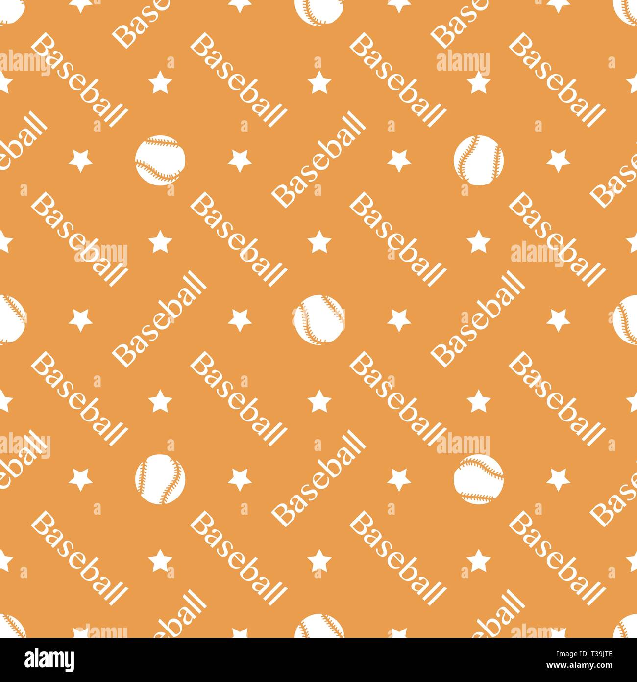 Vector seamless pattern with baseball balls and inscription baseball ...