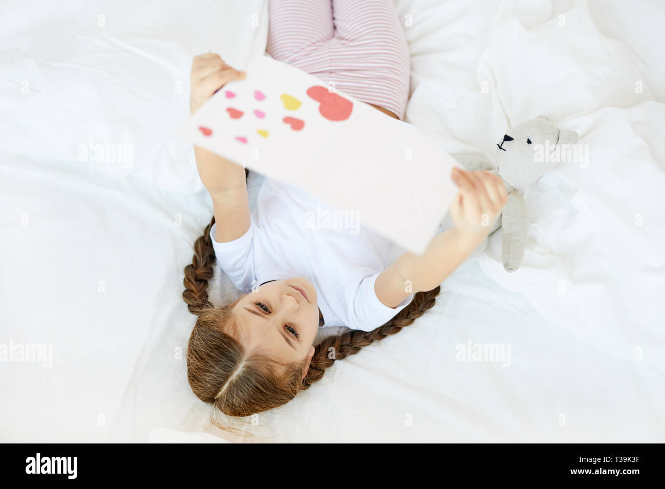 Girl Reading Handmade Card Stock Photo - Alamy