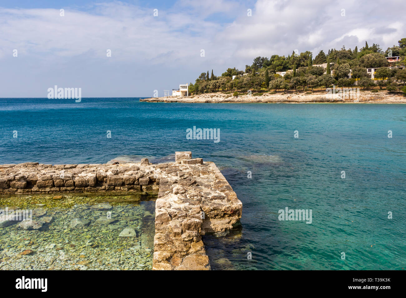 Natural swimming pool on Verudela beach in Pula, Croatia Stock Photo ...