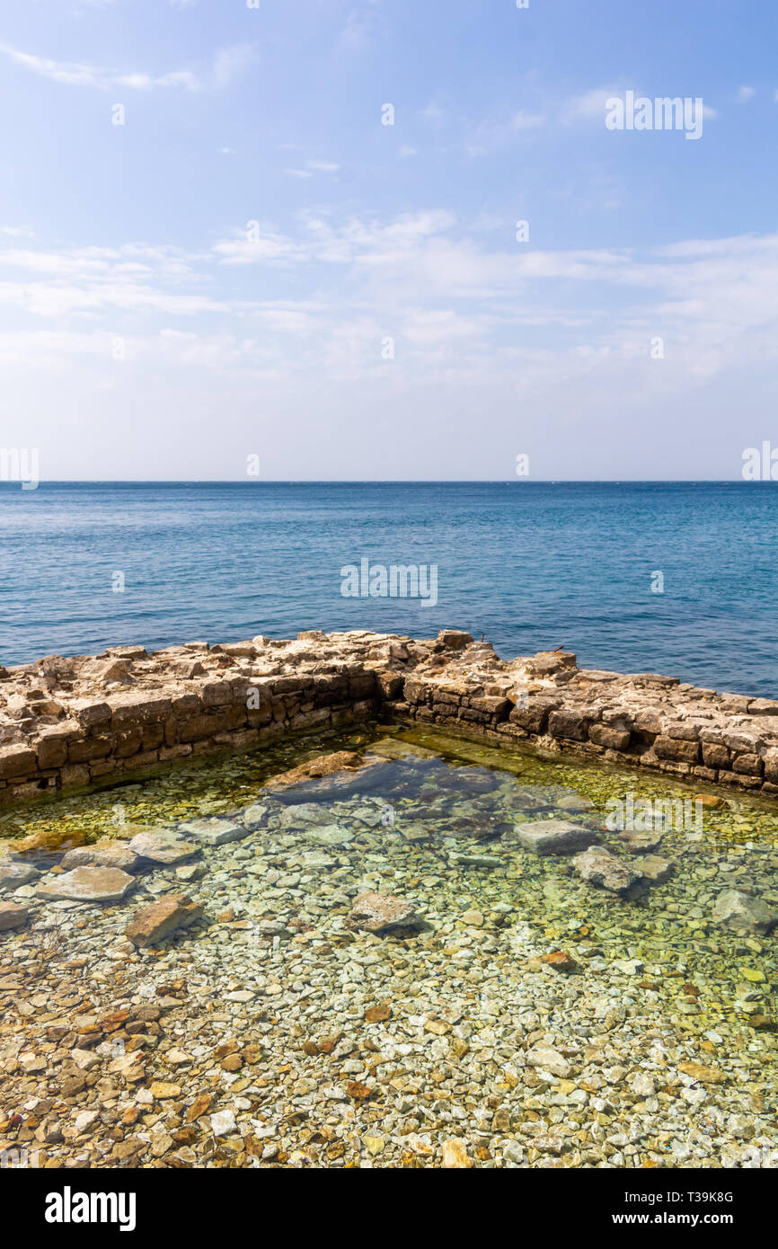Natural swimming pool on Verudela beach in Pula, Croatia Stock Photo ...