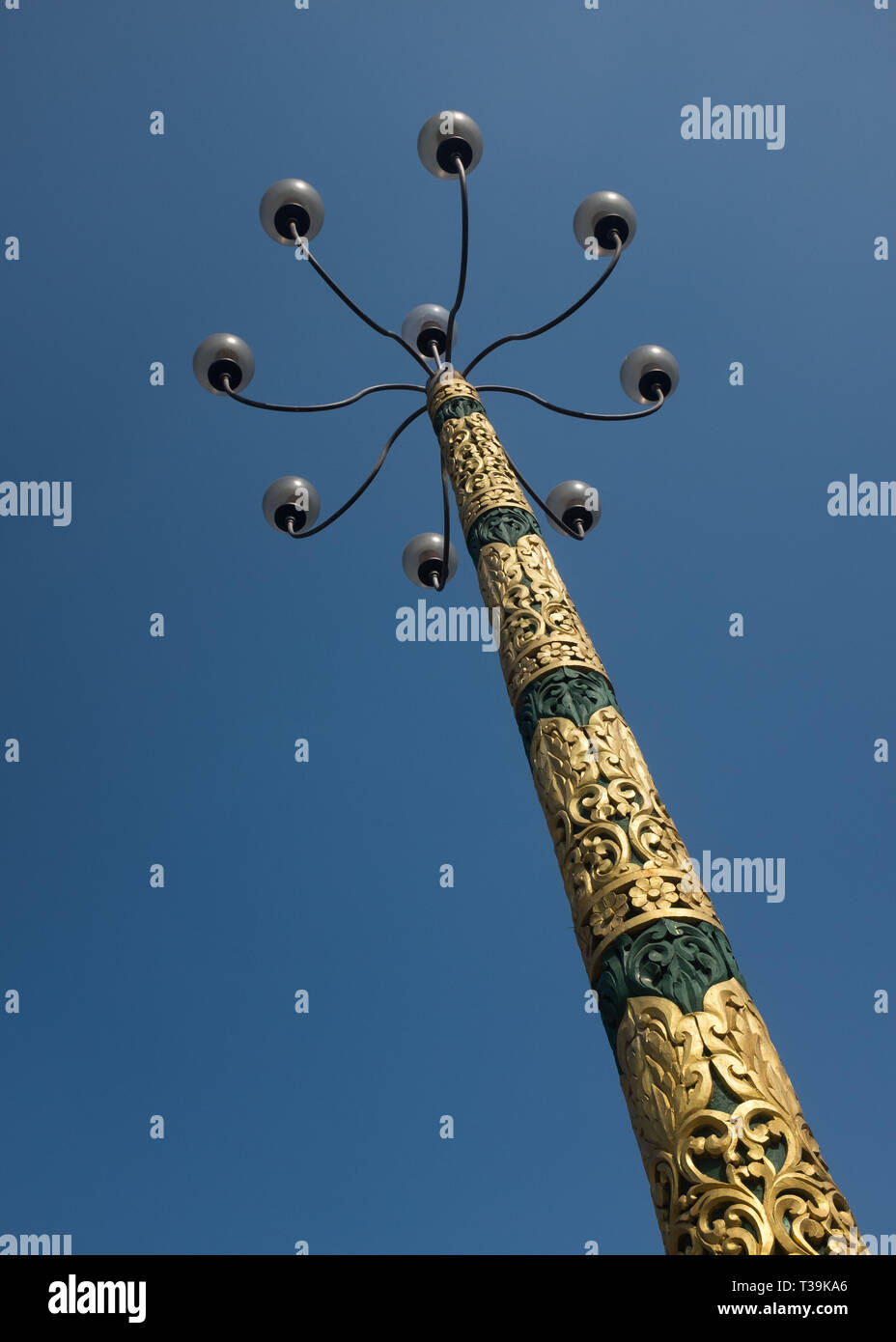 Street light against blue sky, Yangon, Myanmar (Burma Stock Photo - Alamy