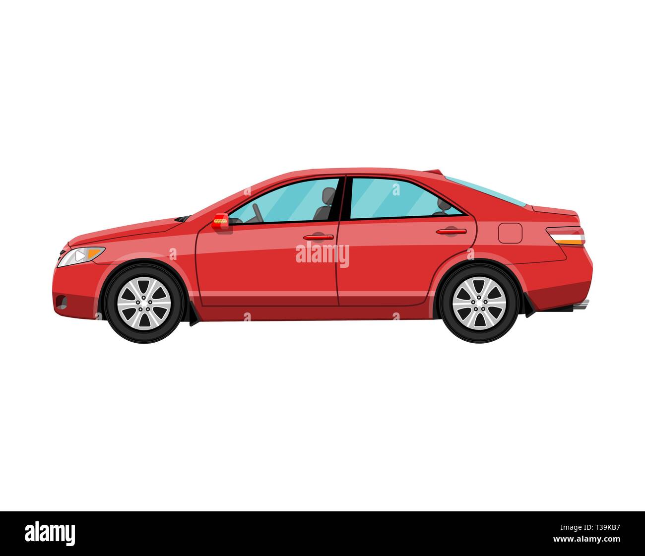 high detailed car isolated on white . vector illustration in flat style ...