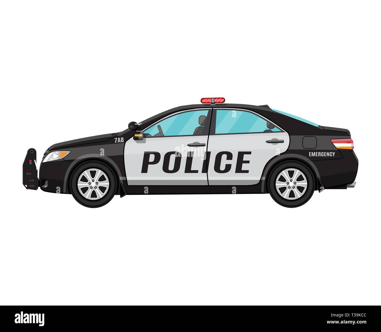 Police car side view Stock Vector Images - Alamy