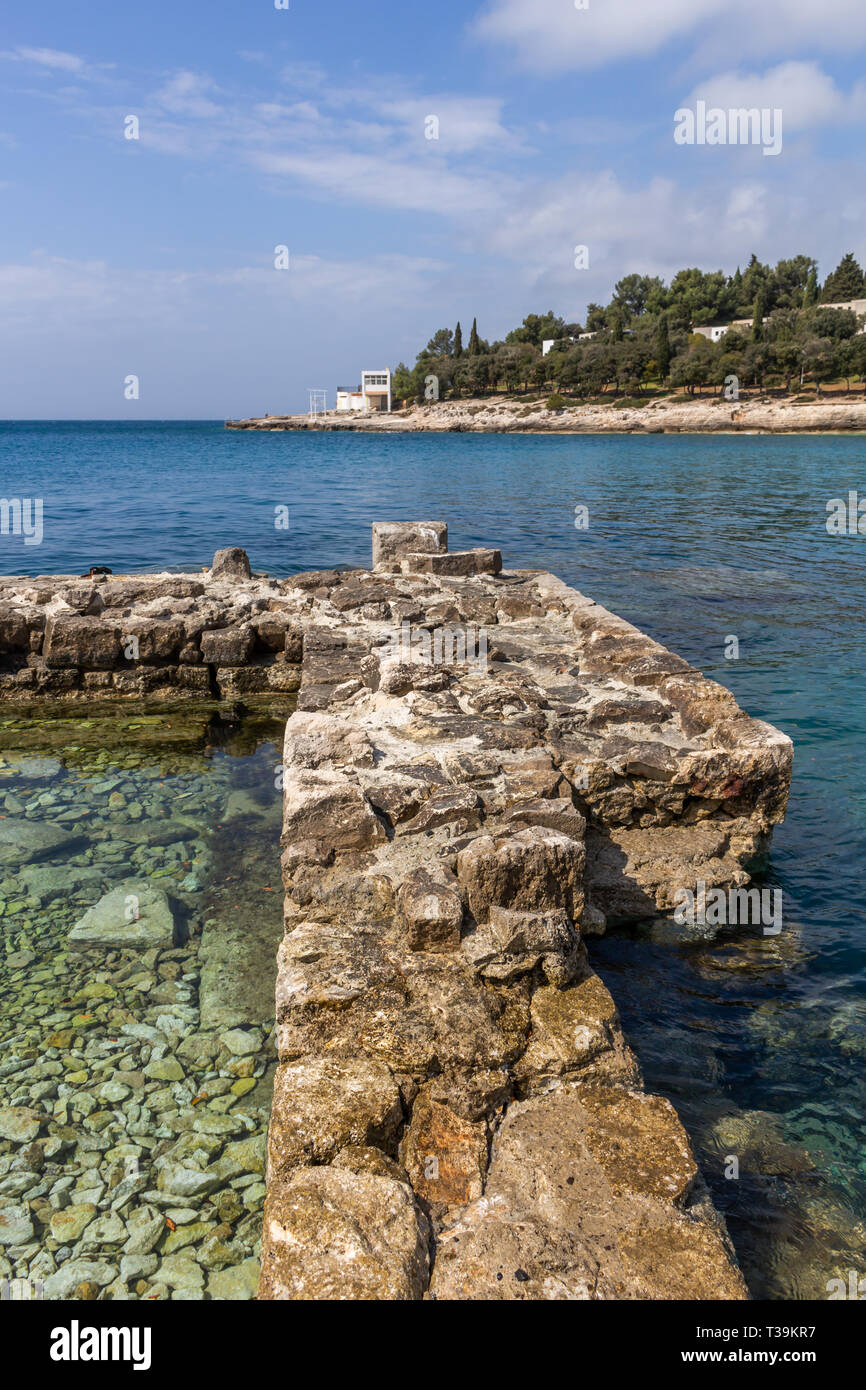 Natural swimming pool on Verudela beach in Pula, Croatia Stock Photo ...