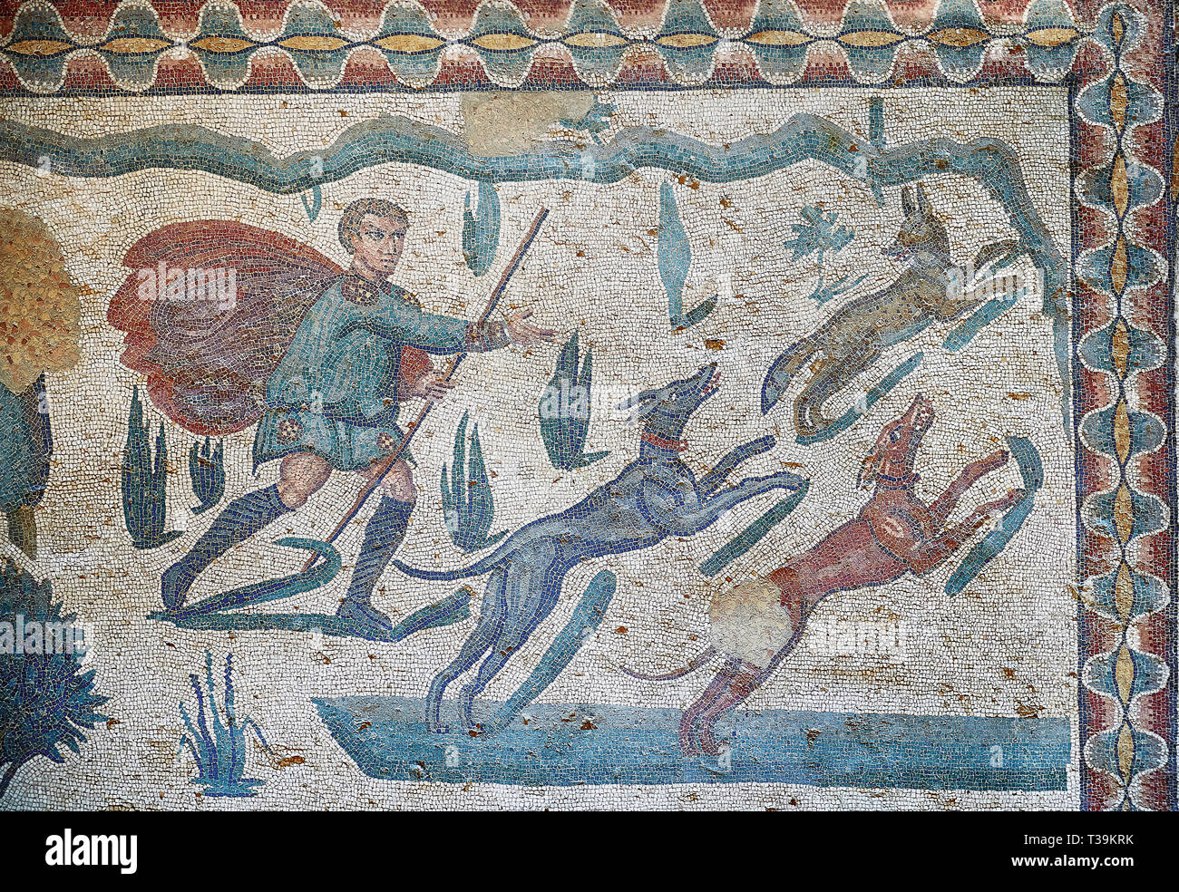 Hunter with dogs chasing a fox from the Room of The Small Hunt, no 25 ...