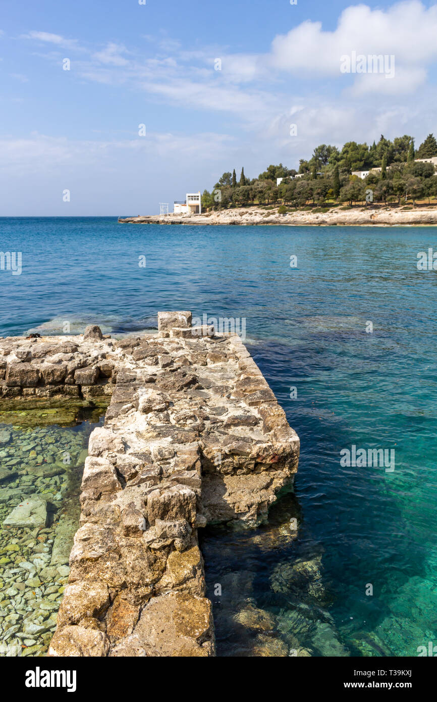 Natural swimming pool on Verudela beach in Pula, Croatia Stock Photo ...