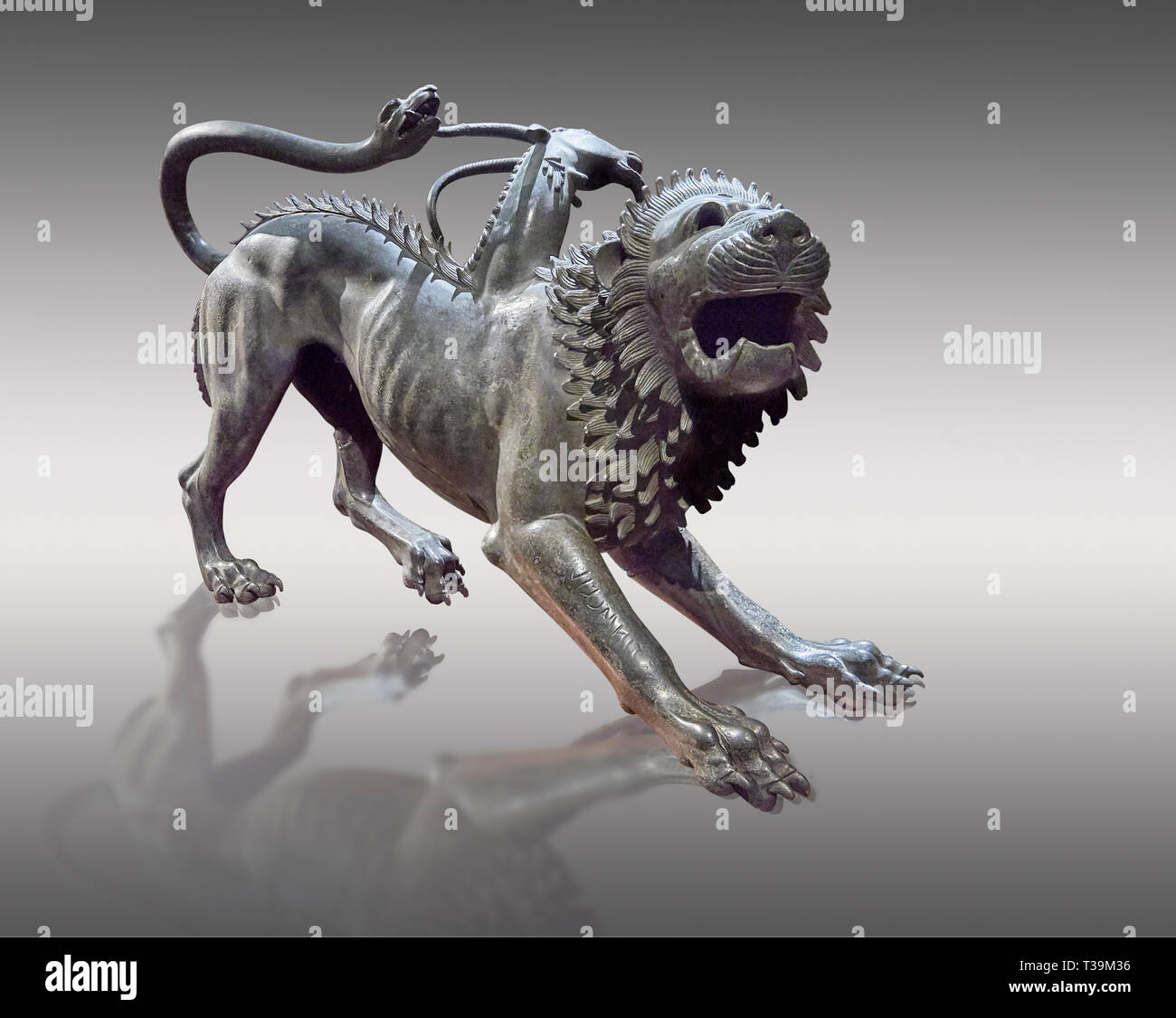 Etruscan bronce statue of the mythical Chimera known as the "Chimera of ...