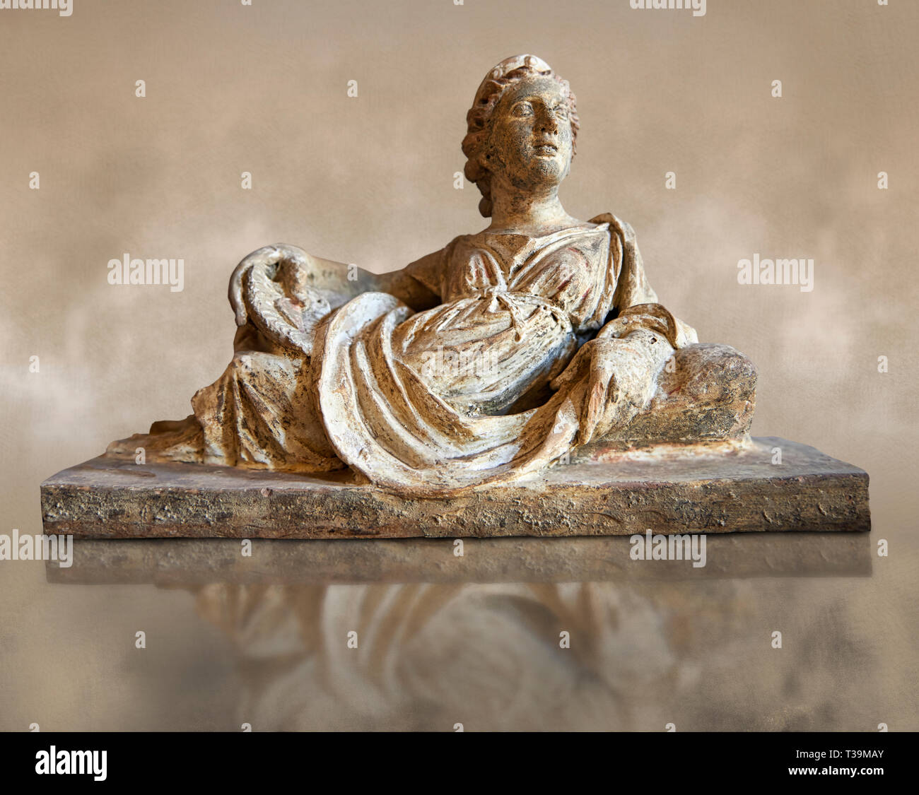 Etruscan Hellenistic style cinerary, funreary, urn cover with a ...