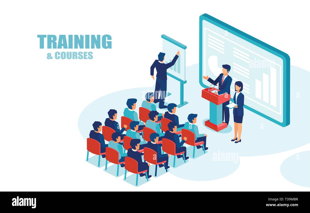 Isometric vector of business people education group office employees ...