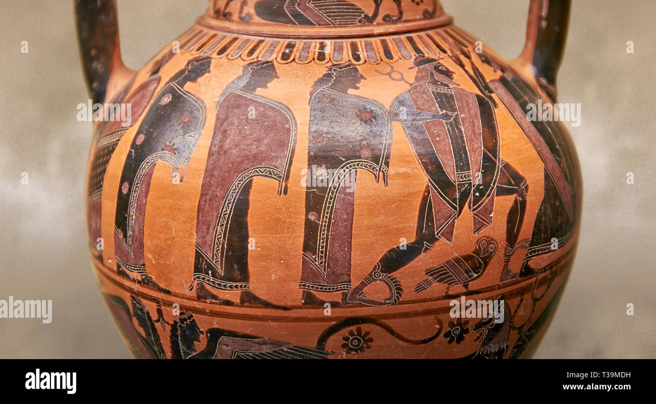 560-550 B.C Etruscan attica style amfora painted in the style of Lydos ...