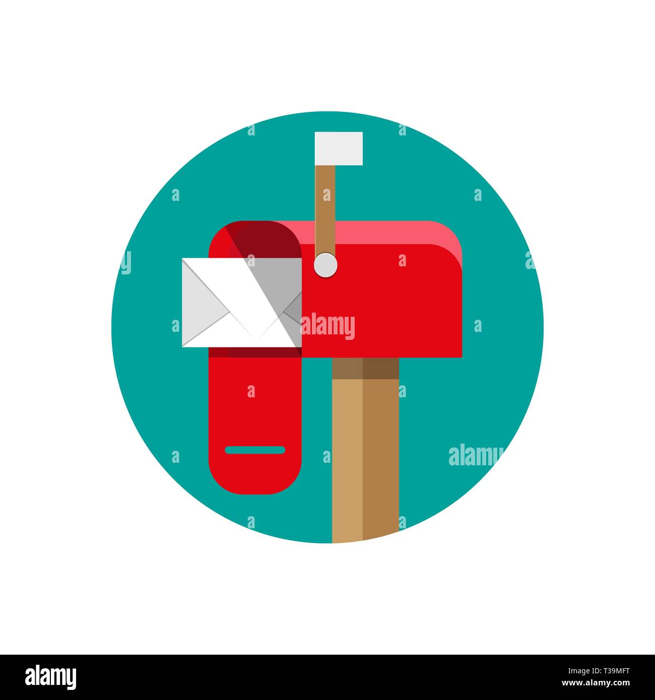 Cartoon open mailbox red flag Cut Out Stock Images & Pictures - Alamy