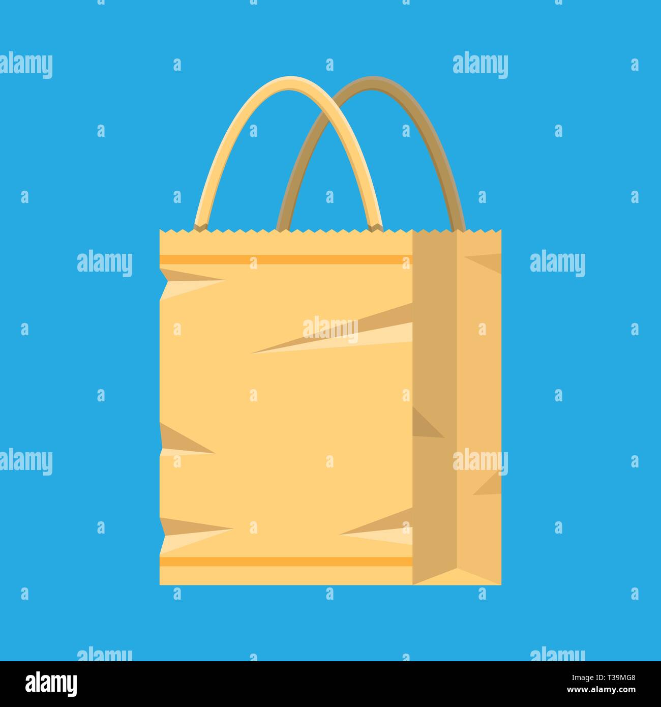 Grocery empty paper bag. vector illustration in flat style Stock Vector ...