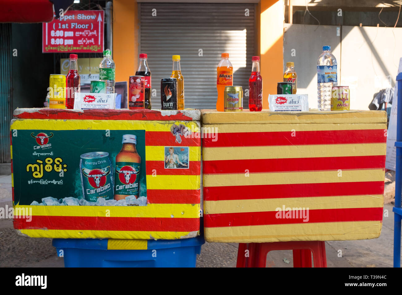 Street drink stall in Yangon, Myanmar (Burma Stock Photo - Alamy