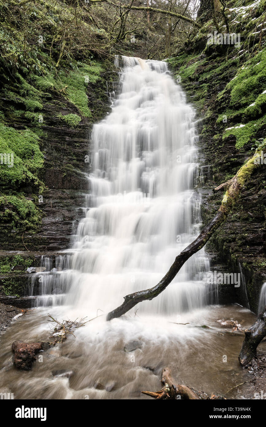 The waterfall of Water-Break-Its-Neck, near New Radnor, Presteigne ...