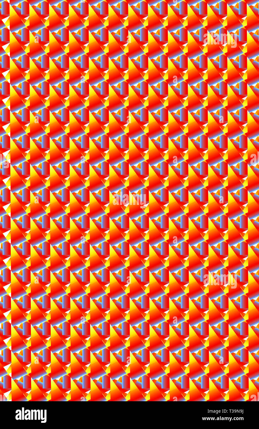 A bright and vivid pattern with a repeating triangular cyan line Stock ...