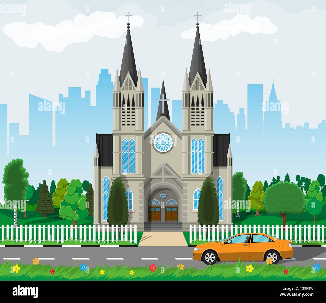 Old chapel road Stock Vector Images - Alamy