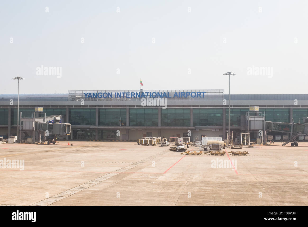 , Exterior view of Yangon International Airport,Myanmar Stock Photo - Alamy