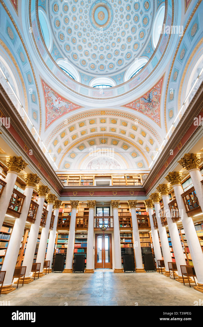 Helsinki, Finland. Hall In The National Library Of Finland Stock Photo ...