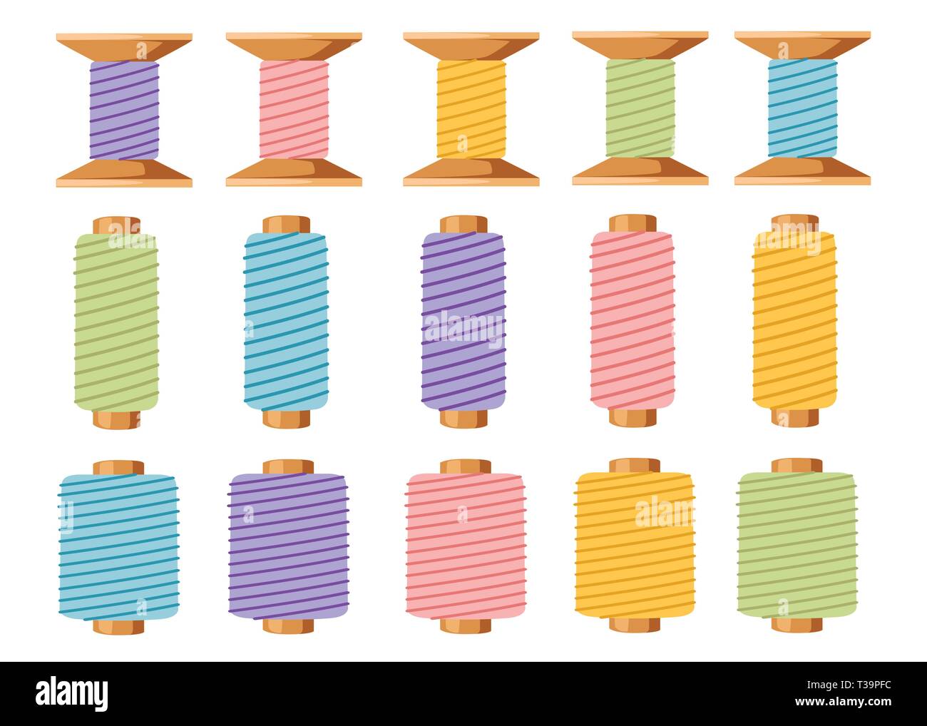 Spools of wool Stock Vector Images - Alamy