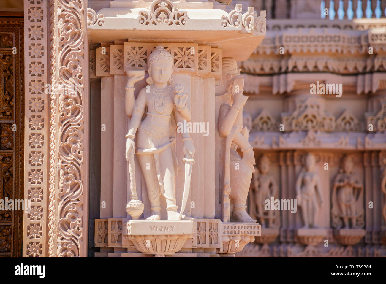 Exterior view of the famous BAPS Shri Swaminarayan Mandir at Chino ...