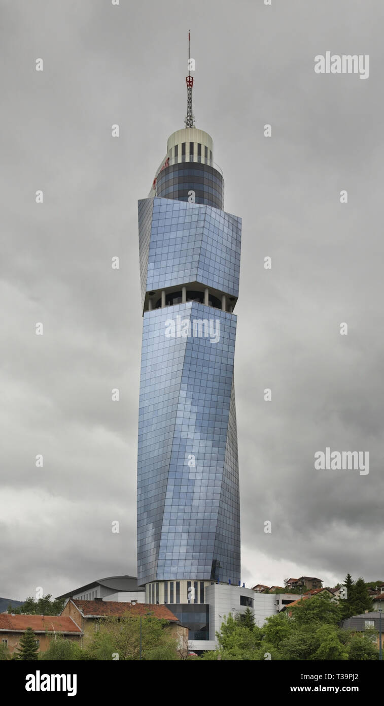 Avaz Twist Tower in Sarajevo. Bosnia and Herzegovina Stock Photo - Alamy