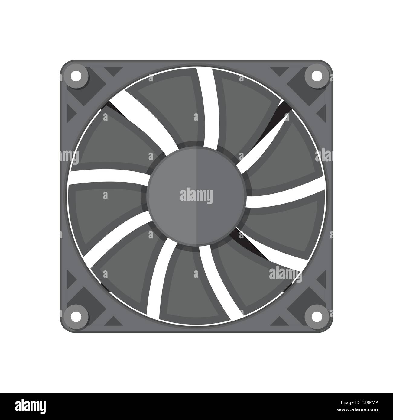 Plastic computer cooler isolated on white. PC hardware. Components for ...