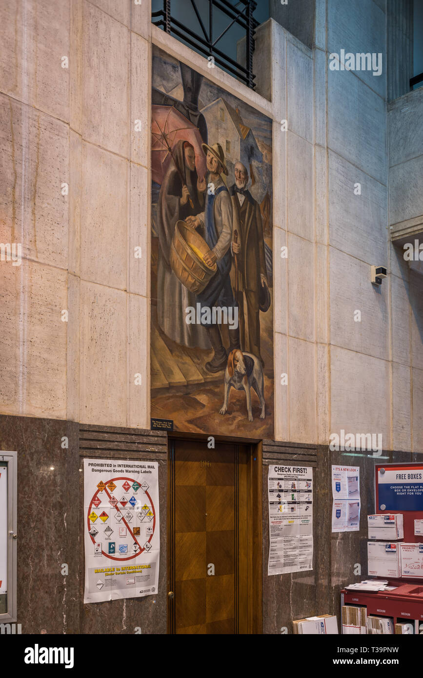 Wpa mural post office hi-res stock photography and images - Alamy