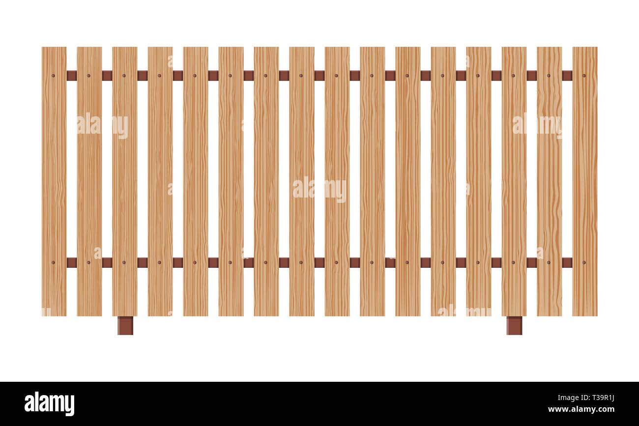 Wooden fence on white background. Vector illustration Stock Vector ...