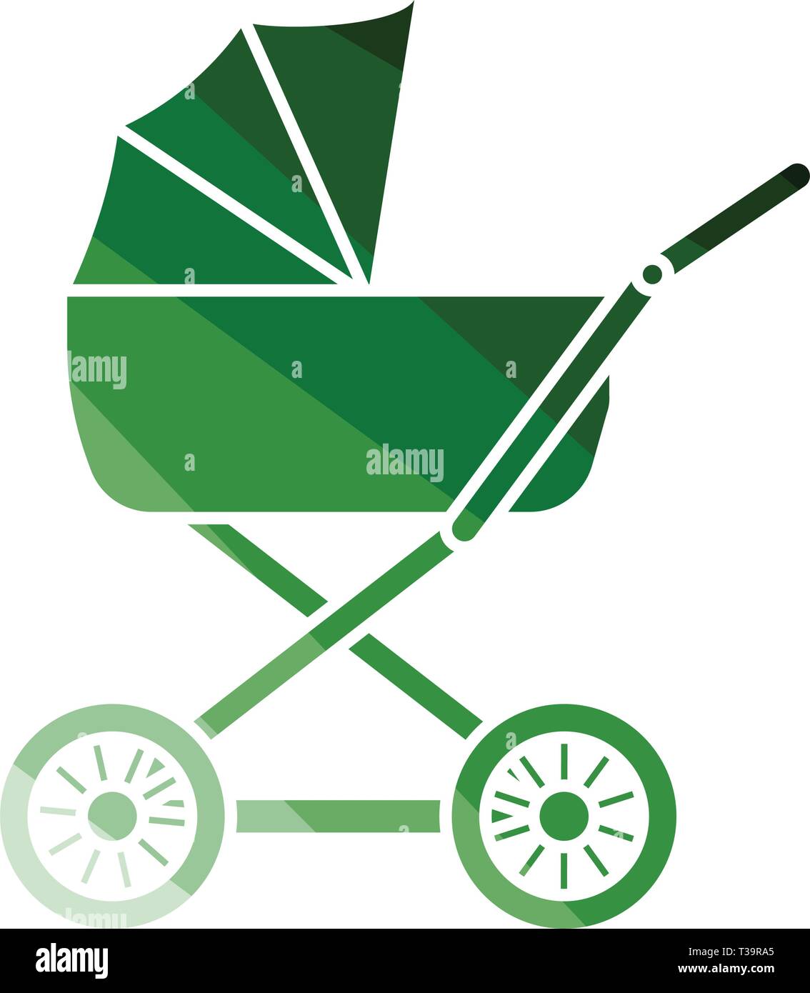 Pram icon. Flat color design. Vector illustration Stock Vector Image ...