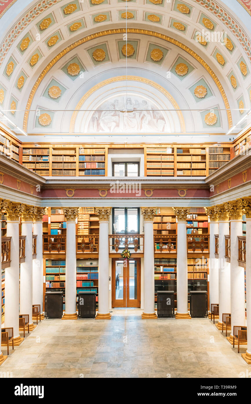 Helsinki, Finland. Hall In The National Library Of Finland Stock Photo ...