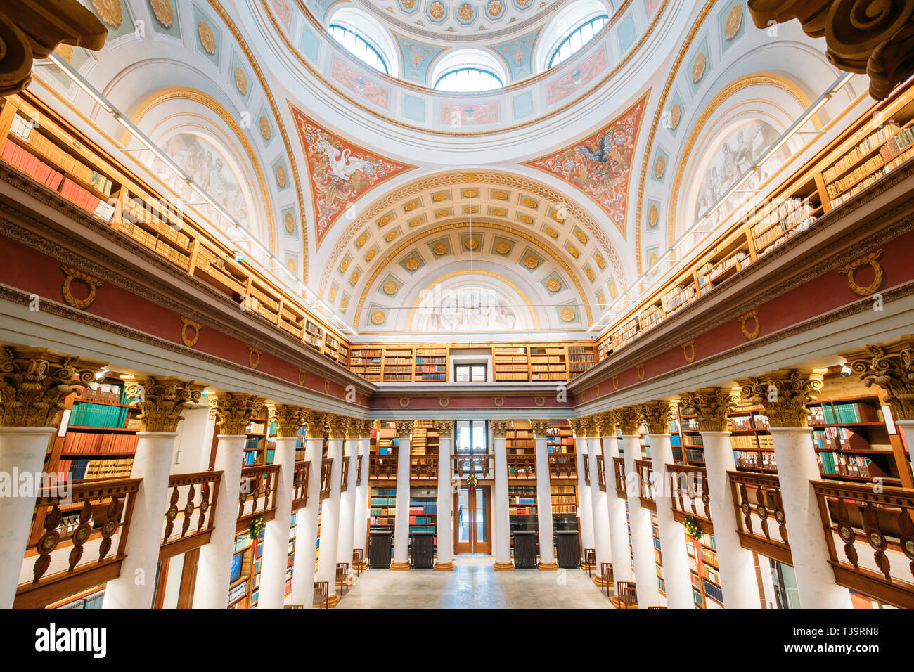 Helsinki, Finland. Hall In The National Library Of Finland Stock Photo ...