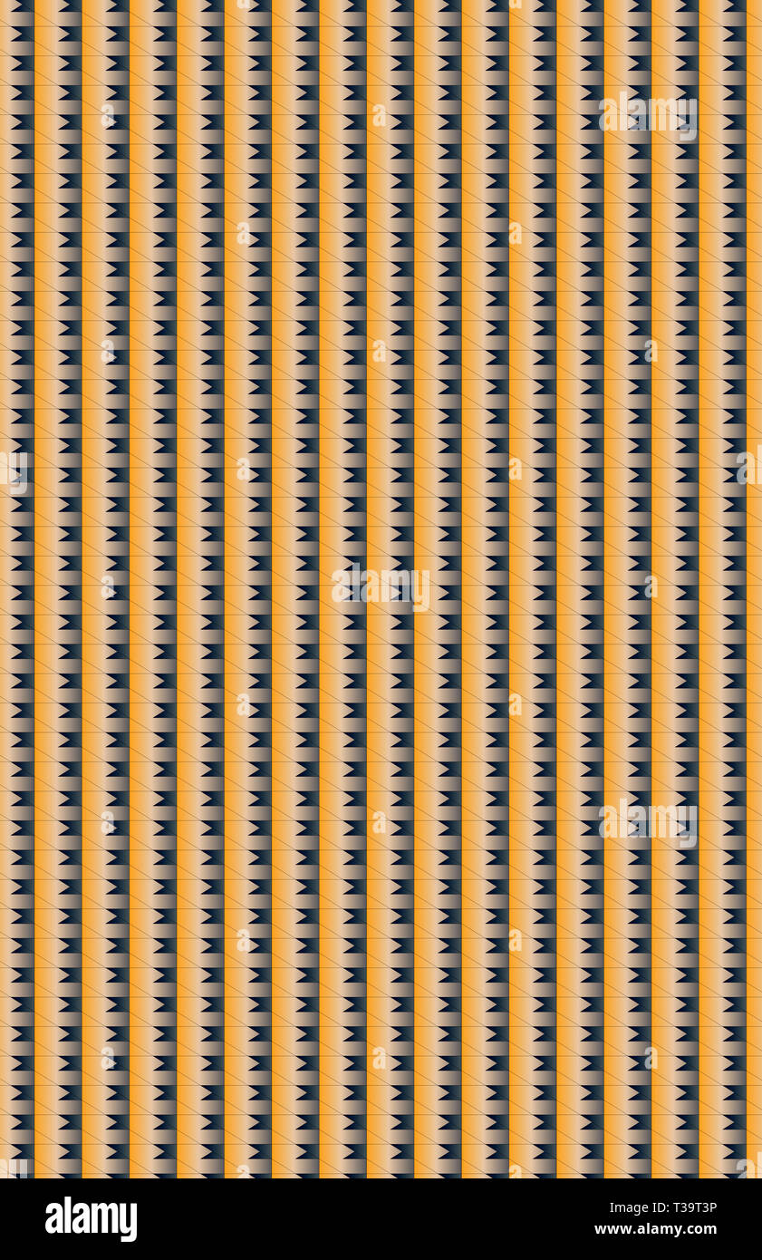 A pattern made from light orange vertical bars that seem to meander all ...