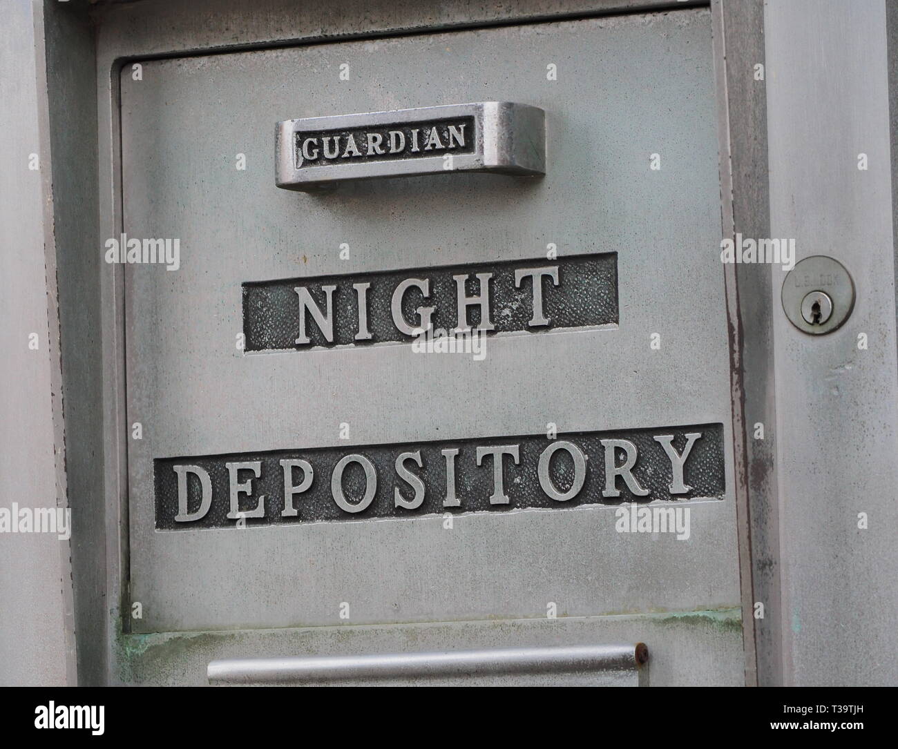 vintage nigh depository shoot at a closed bank Stock Photo - Alamy