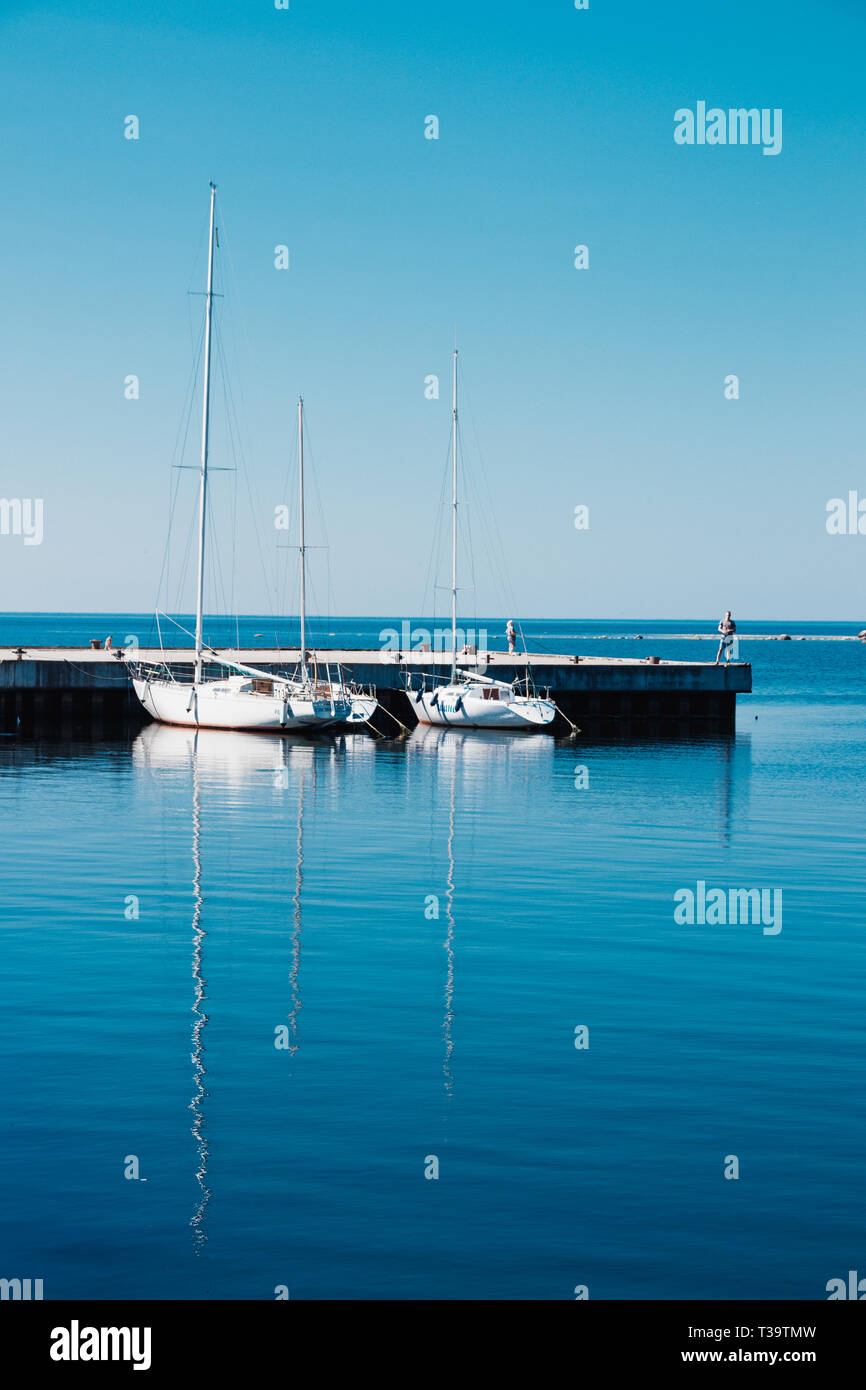 Blue sea . Gulf of Finland in the summer. Sea in calm weather. Baltic ...