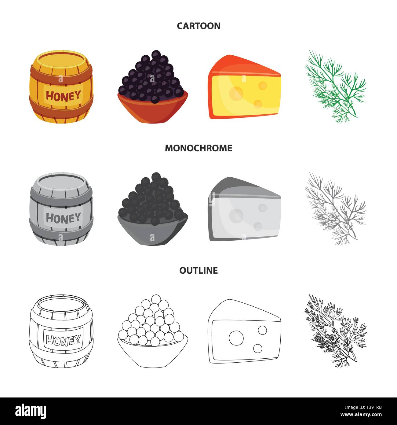 Vector illustration of taste and product sign. Collection of taste and ...