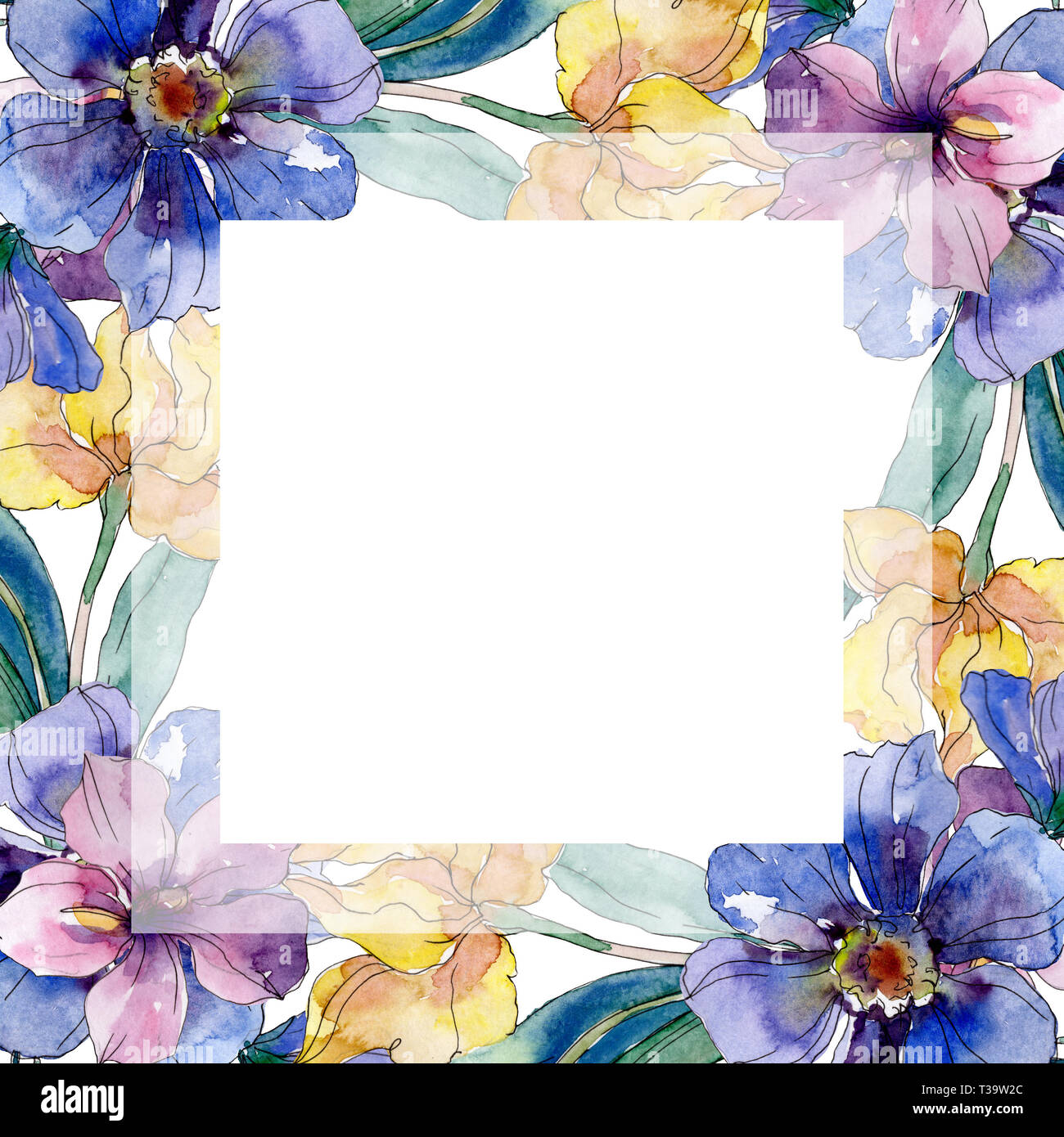 Wildflower bouquet botanical flowers. Watercolor background ...