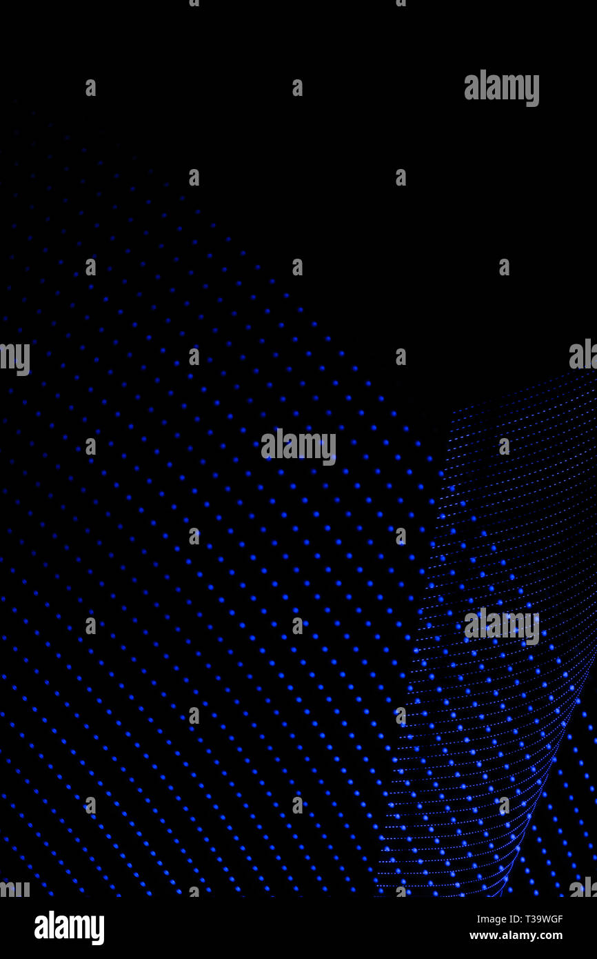 Abstract blue lights. Electricity in geometric form. Points that form ...