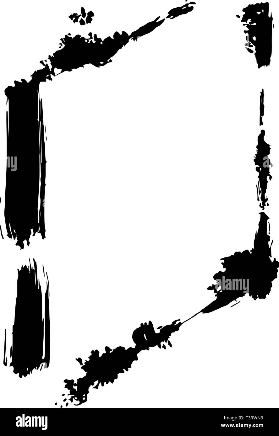 Vector Dry brush frames. Hand drawn artistic frames. Black and white ...