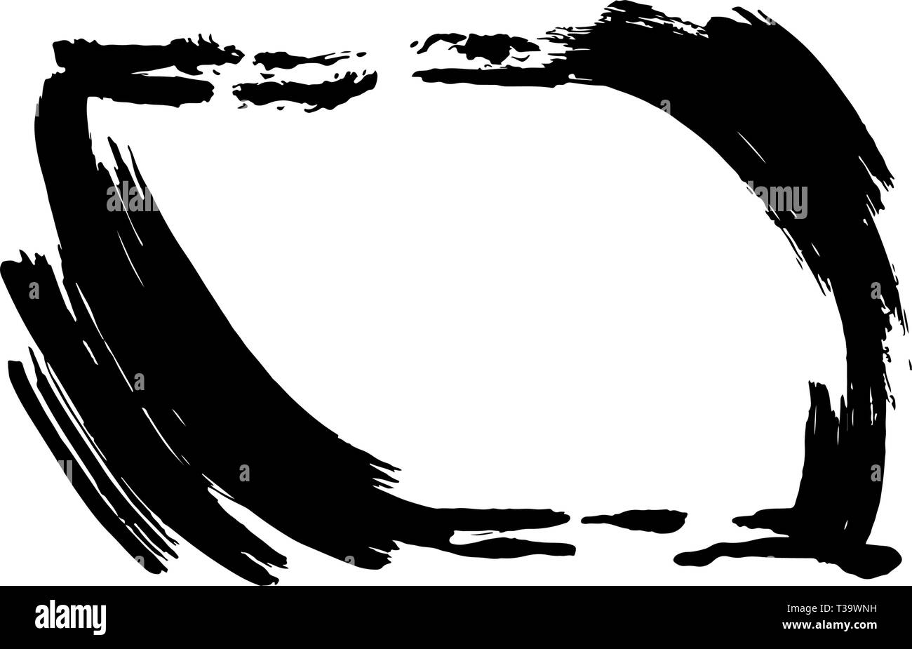 Vector Dry brush frames. Hand drawn artistic frames. Black and white ...