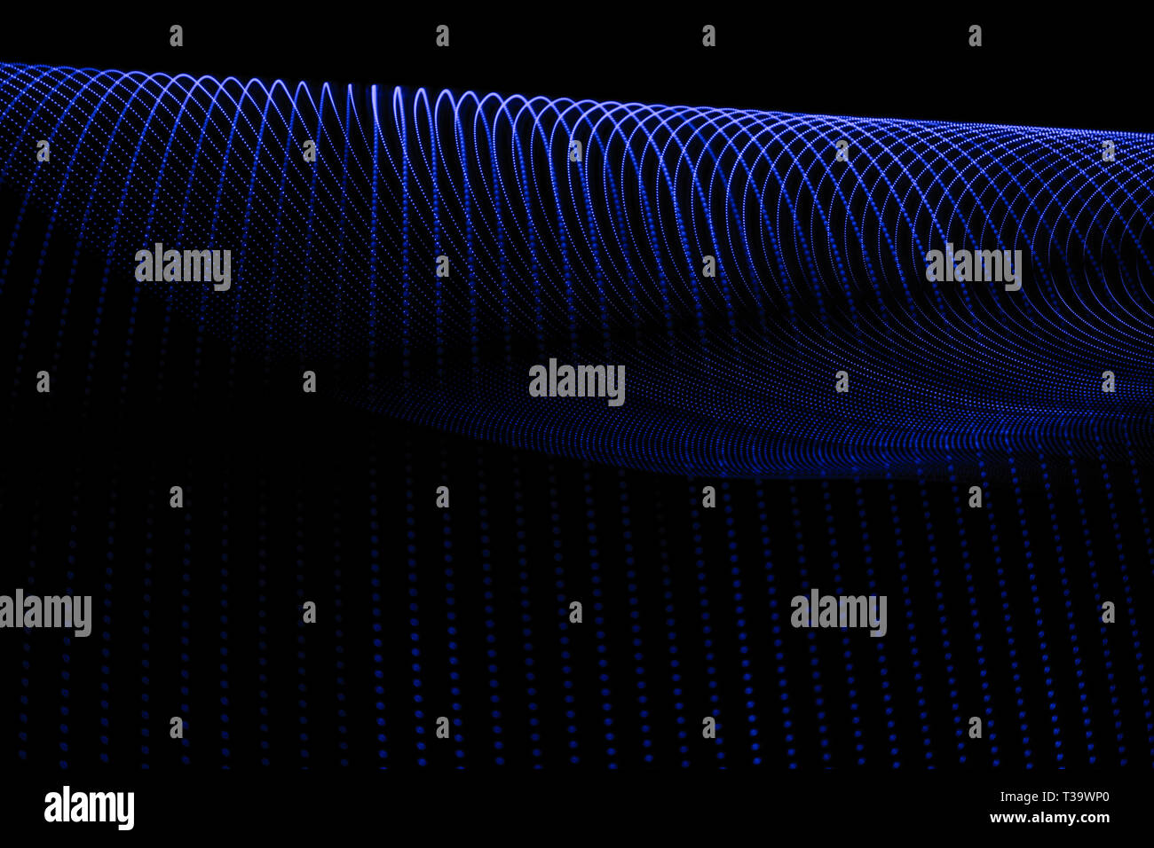 Abstract blue lights. Electricity in geometric form. Points that form ...