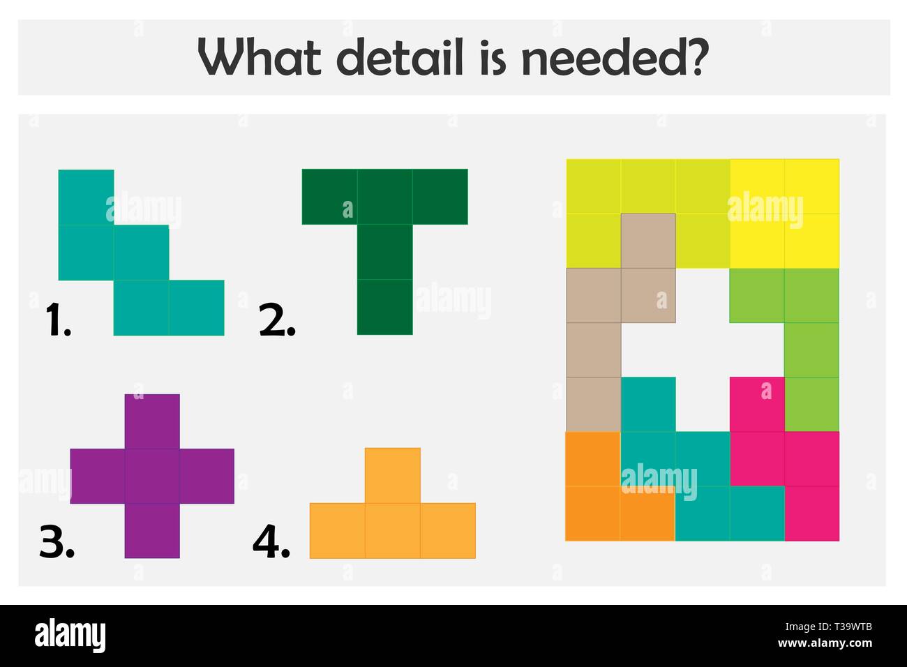 Puzzle game with colorful details for children, choose needed detail ...