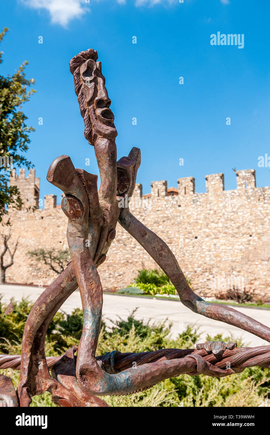 wrought iron figure representing Sant Jordi, Montblanc, Catalonia ...