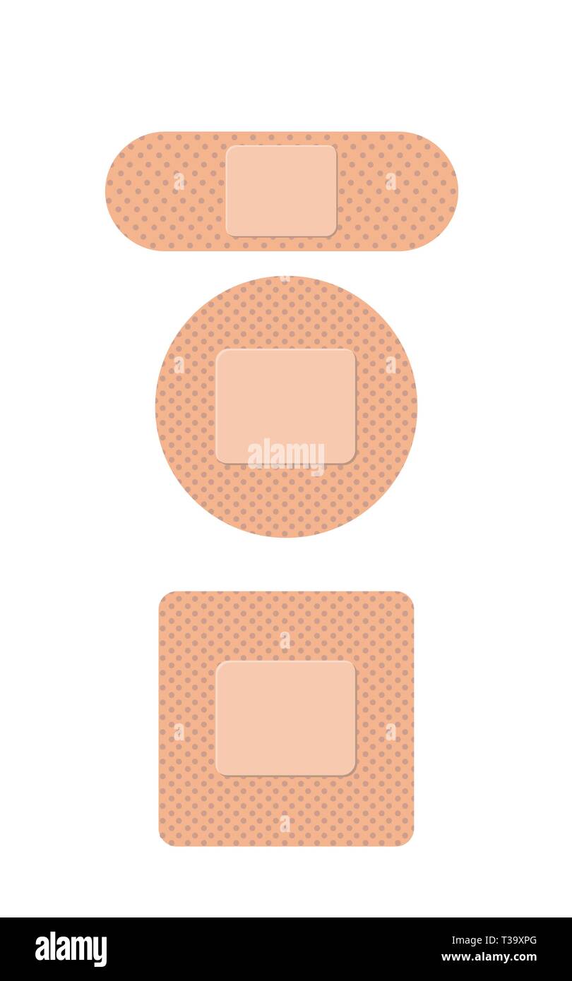 Set of medical patches for wound treatment, flat design Stock Vector ...