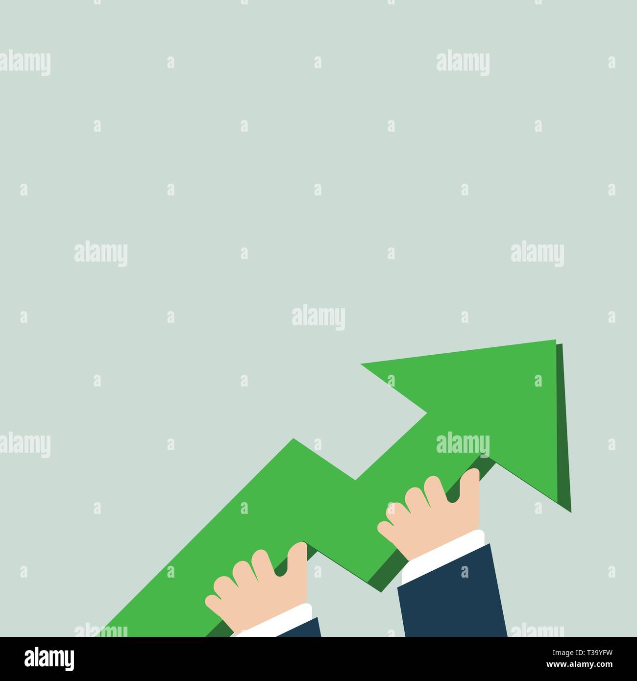 Illustration of Hand Holding Colorful Huge 3D Arrow Pointing and Going ...